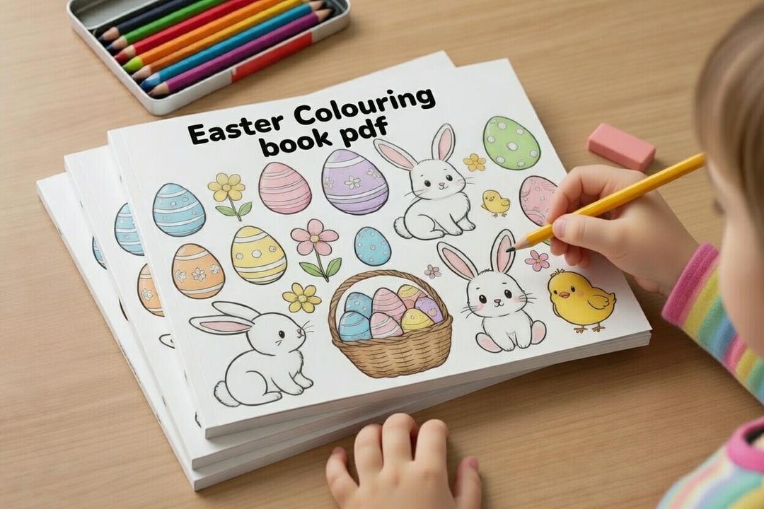 Easter Coloring Pages | Kids Easter Book | Printable Bunny & Egg PDF - Etsy