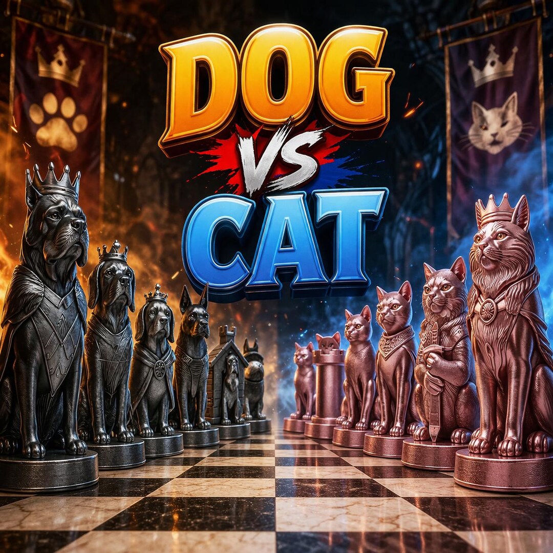 Dog Vs Cat Chess Set STL Files – 3D Printable Tabletop Game Pieces ...