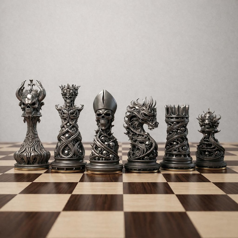 Human Vs Dead Chess Set STL Files for 3D Printing - Gothic Undead Vs ...