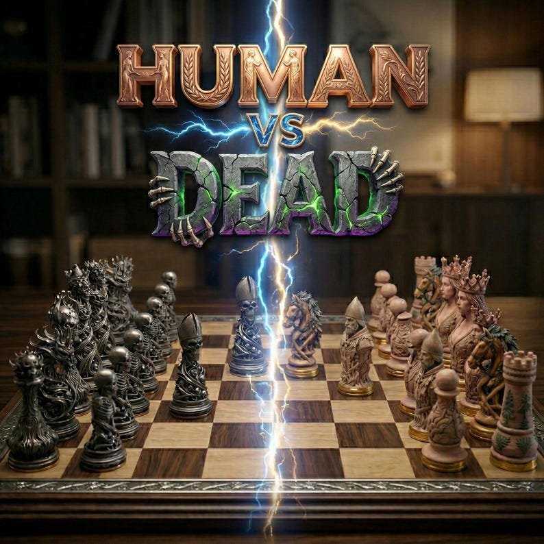 Human Vs Dead Chess Set STL Files for 3D Printing - Gothic Undead Vs ...
