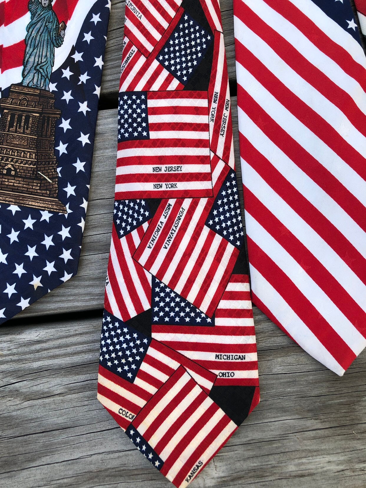 Patriotic 4th of July Neckties VOTE ELECTION Stars Stripes Liberty ...