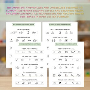 Read and Color Worksheets | Simple Sentences Reading Comprehension (PDF ...