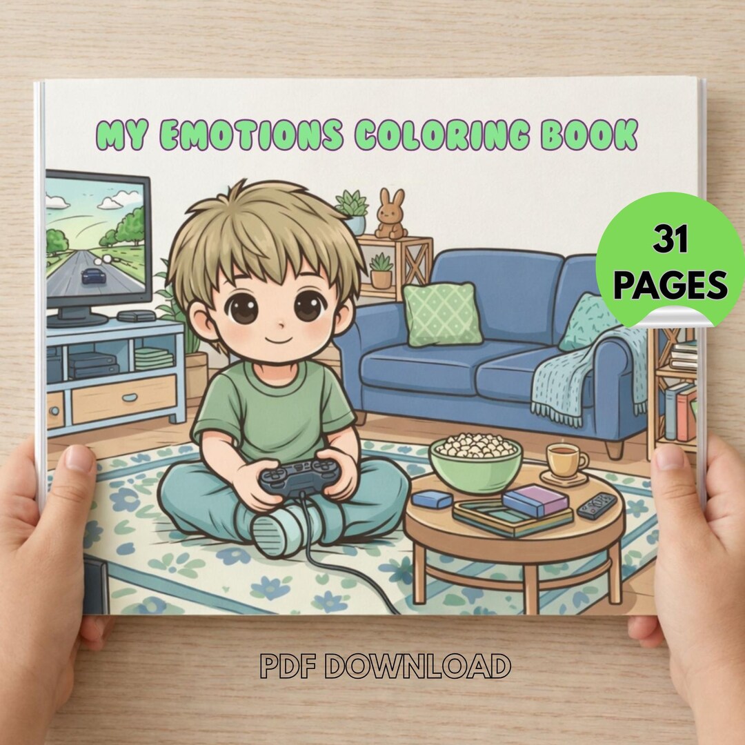 Kids Emotions Coloring Book Printable Learn Feelings & Self Regulation ...
