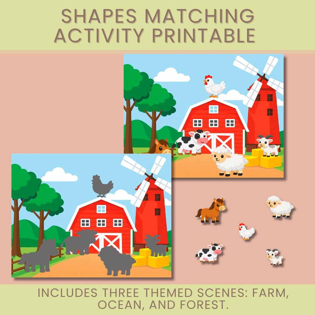 Animal Habitats Cut and Paste Activity, Farm Forest Ocean Scenes (PDF ...