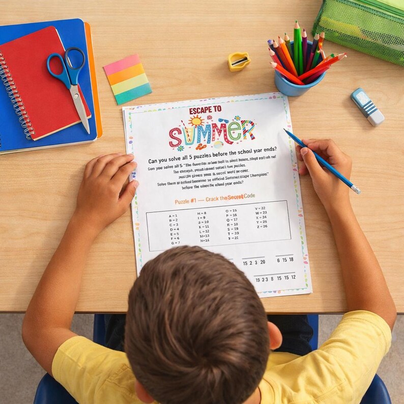 Printable Summer Escape Room Game | Kids End of School Activity (PDF ...