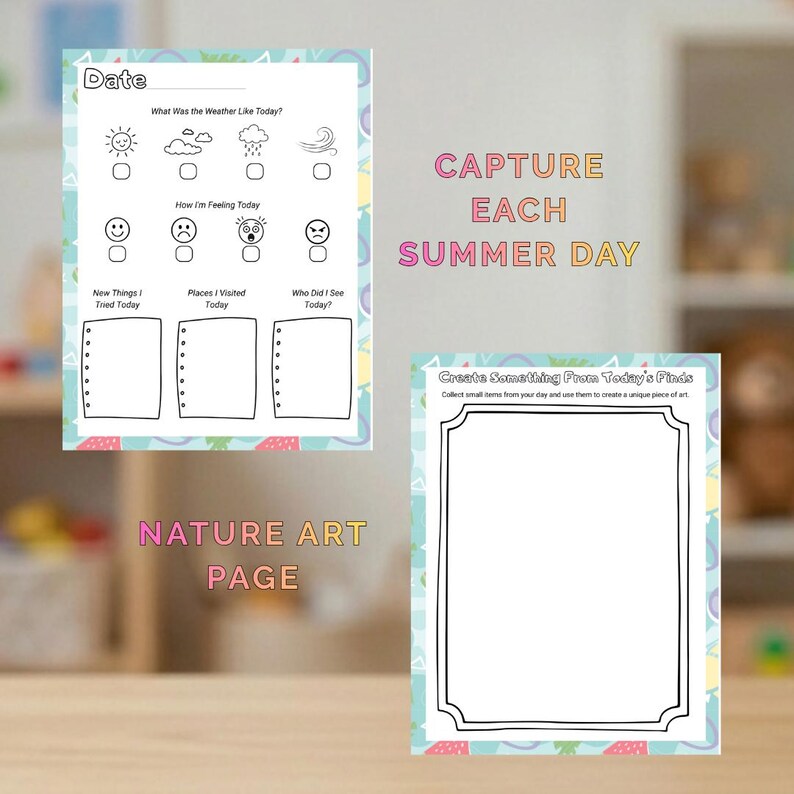 Kids Summer Journal Printable | Memory Book, Bucket List (digital ...