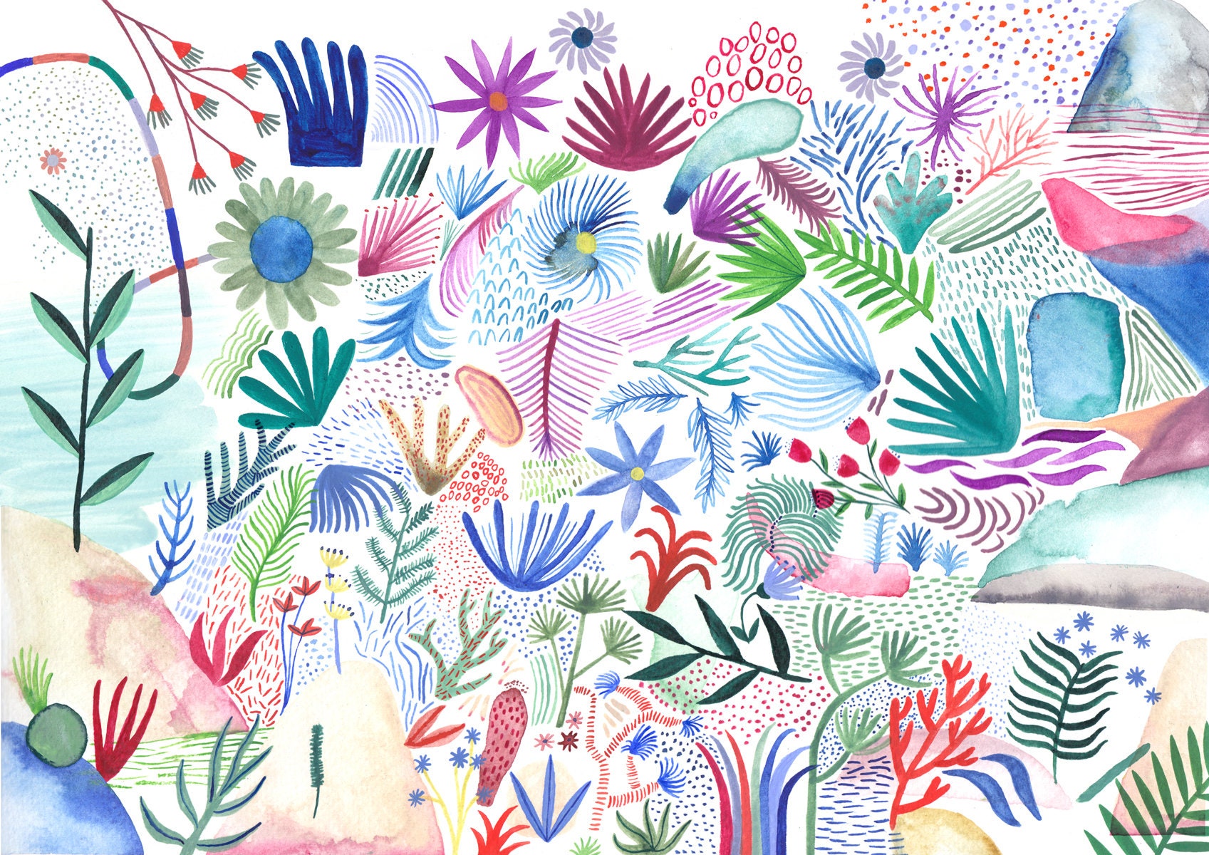 Colorful Watercolor Print - Etsy