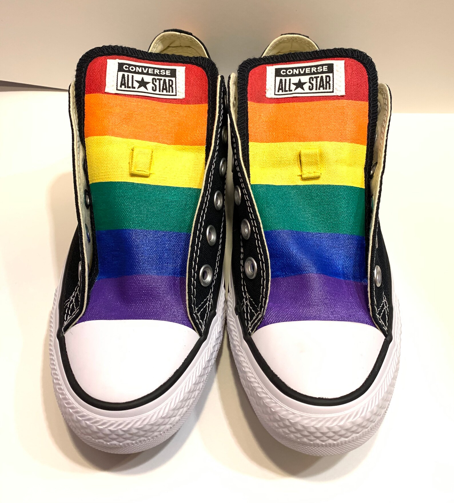 Converse Hand Painted Gay Pride With Rainbow Flag - Etsy