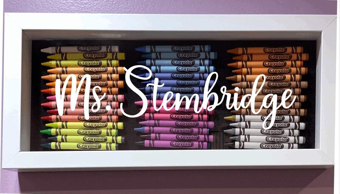 Crayola Crayon Shadowbox Frame - Teacher Gift - Classroom Decor - Wall ...