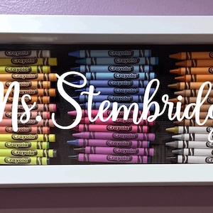 Crayola Crayon Shadowbox Frame - Teacher Gift - Classroom Decor - Wall ...