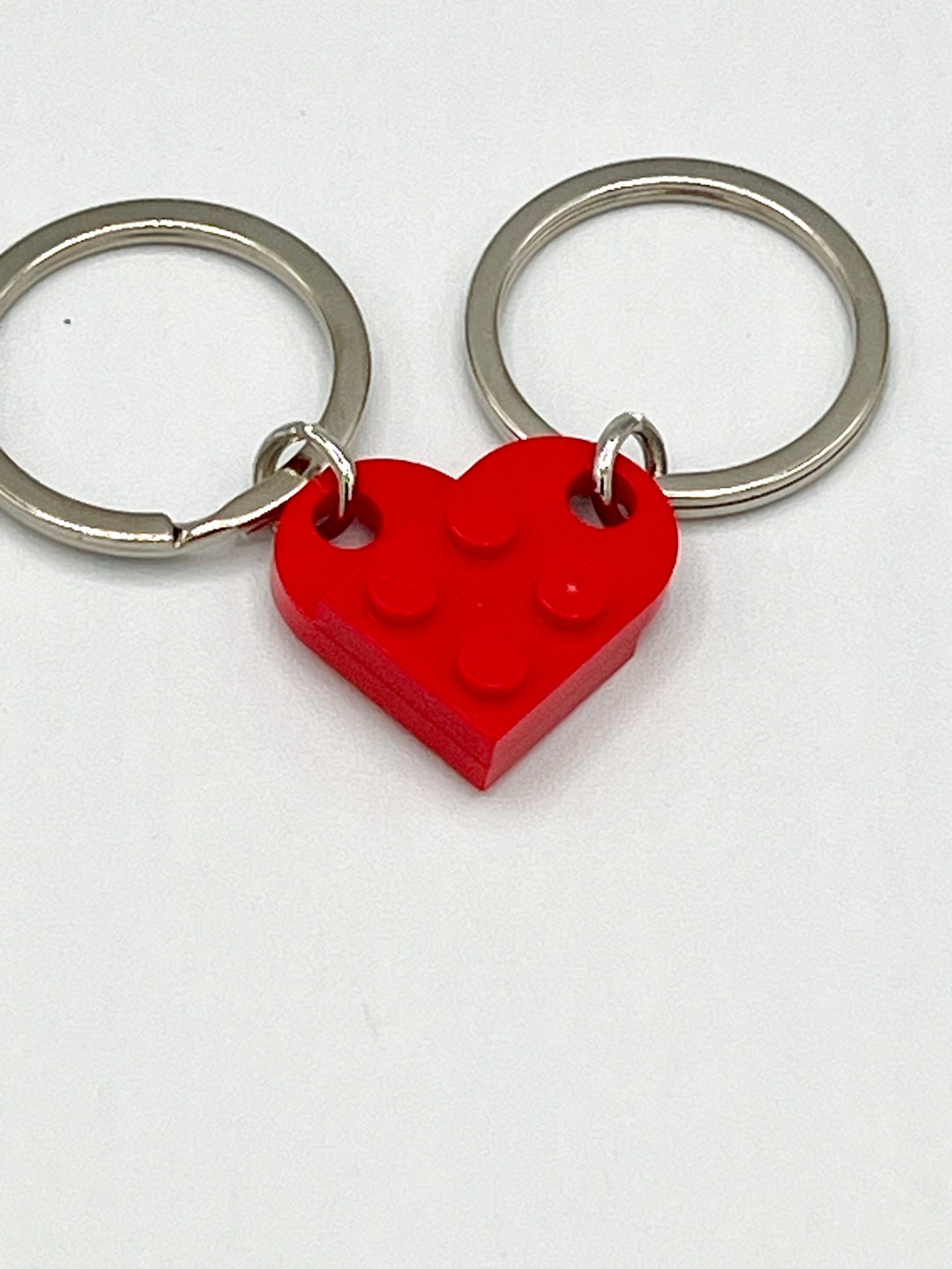 Heart Shaped Lego Keychains Set of 2 - Red - Yellow - Blue - Sage ...