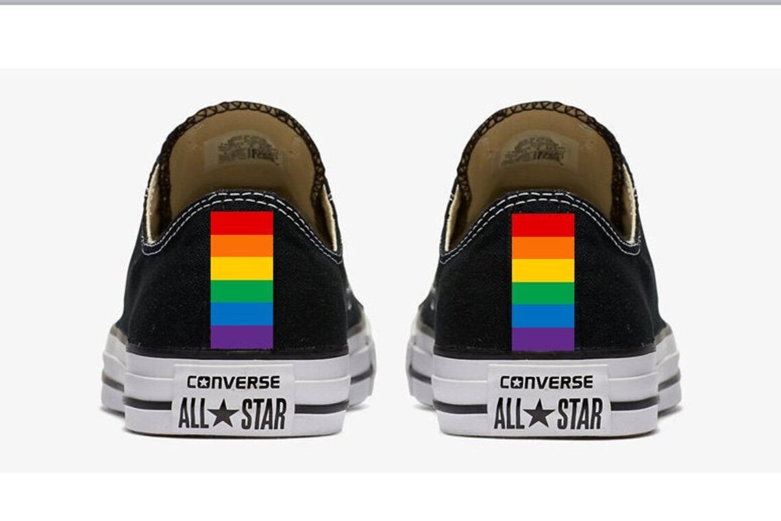 Converse Hand Painted Gay Pride With Rainbow Flag Heart - Etsy