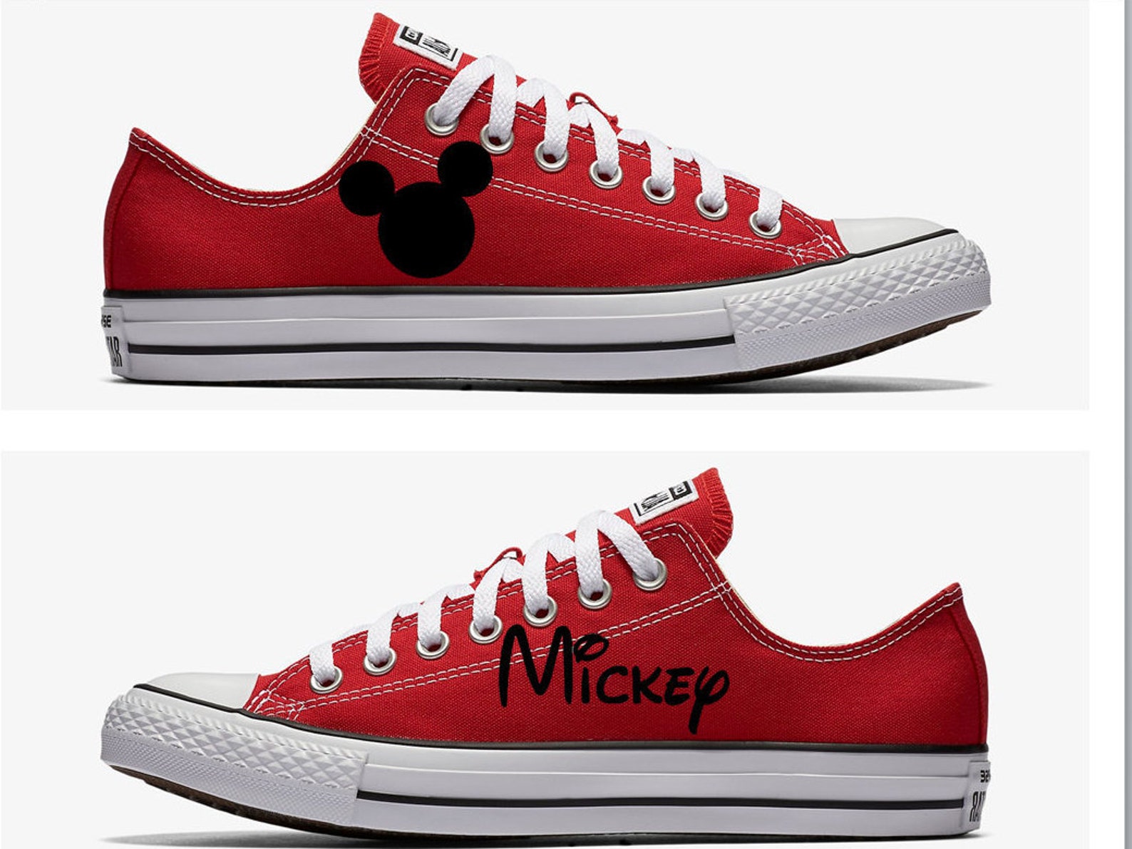 Converse Hand Painted With Mickey Mouse Design Men's Sizes 8 and 10 ...