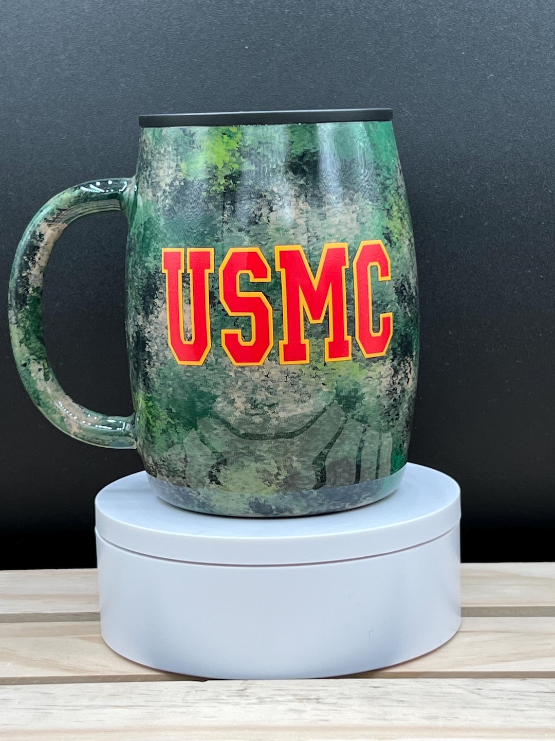 USMC - Marine Corps - Semper Fidelis - Hand Painted Camo - 14 Oz ...