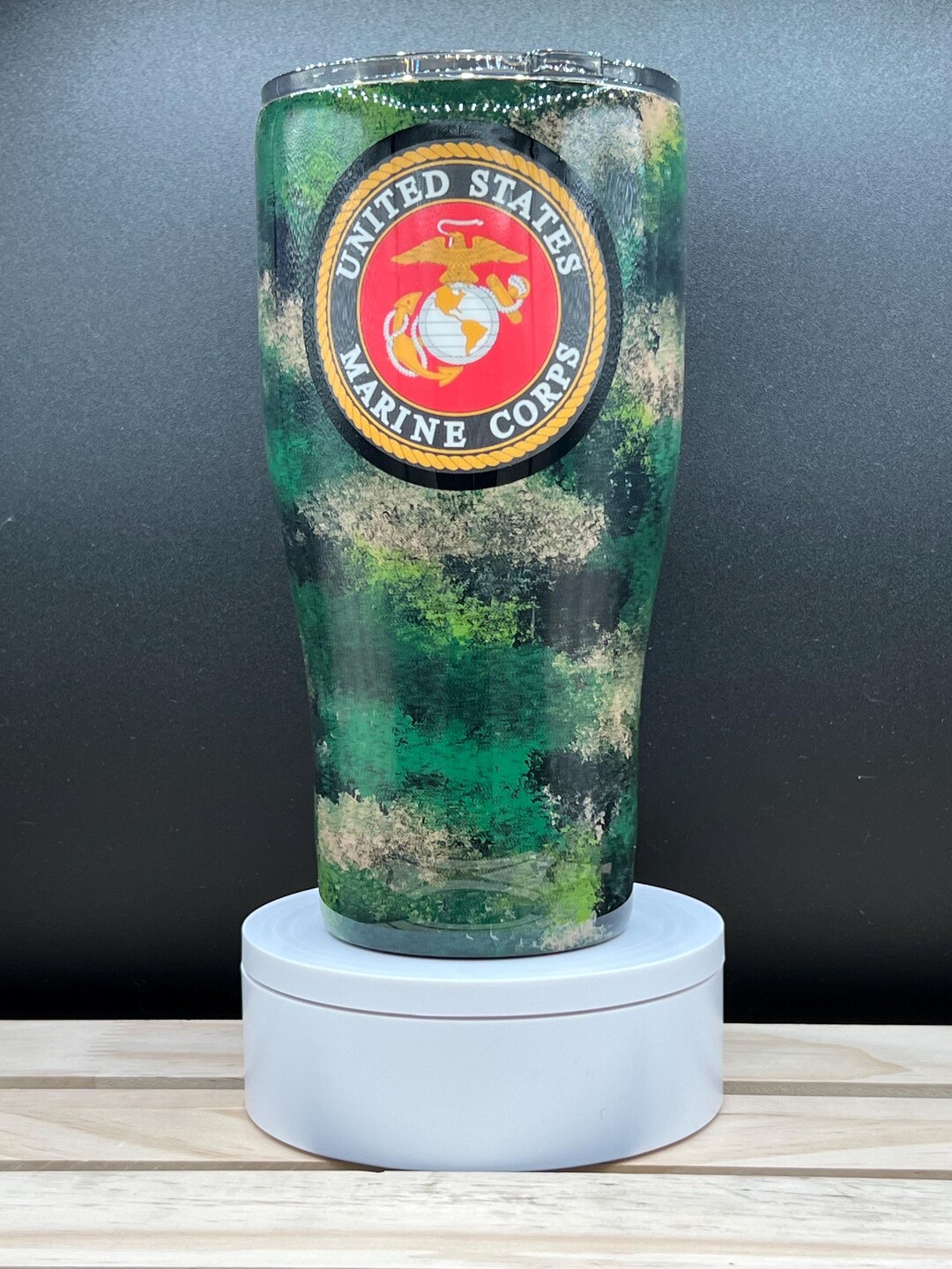 Marine Corps - Semper Fidelis - Hand Painted Camo - 30 Oz. Stainless ...