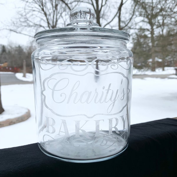 Glass Cookie Jar - Etsy