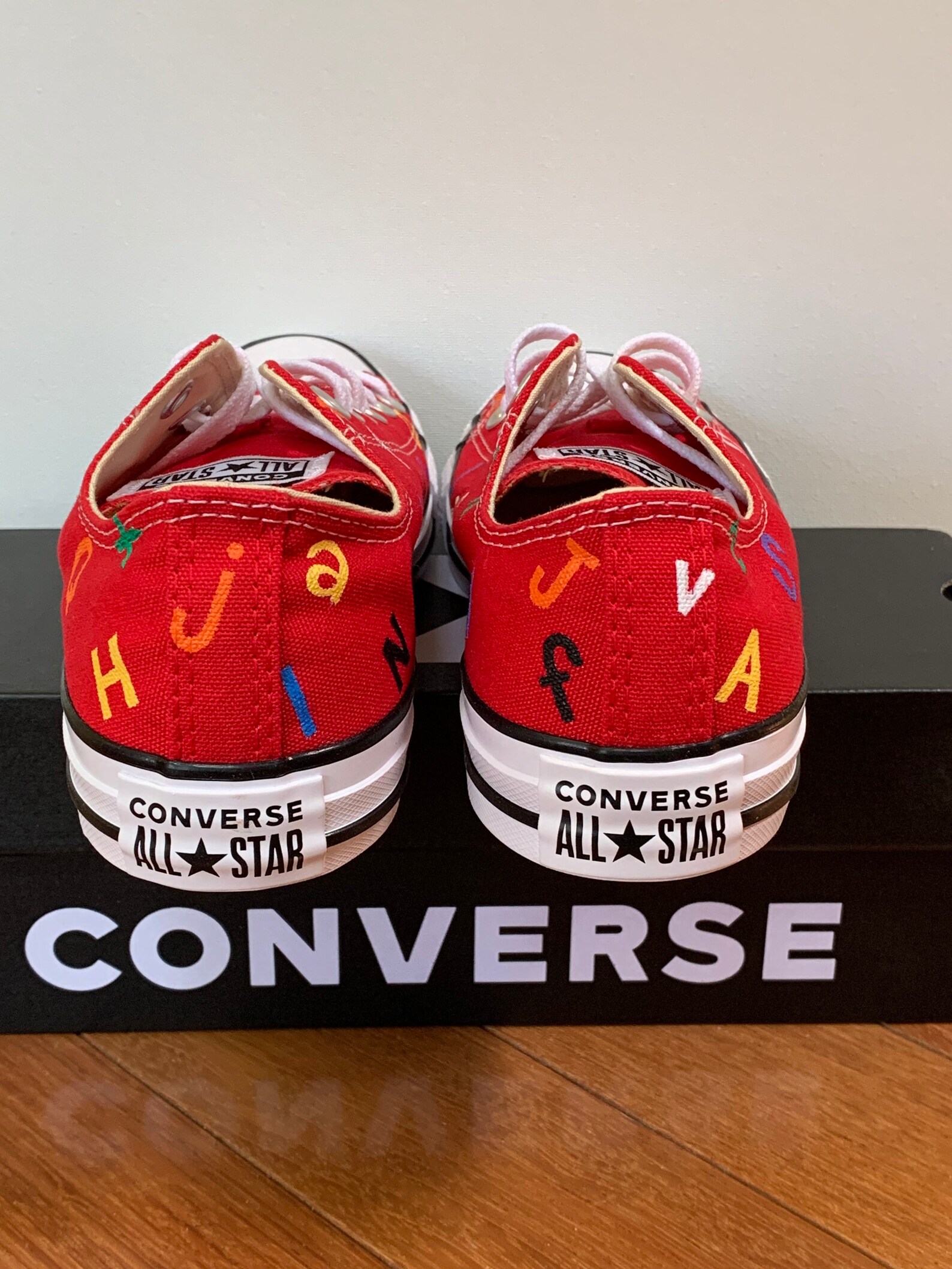 Converse Hand Painted With Alphabet Design - Upper and Lower Case ...