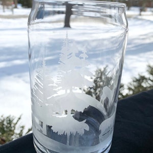 Etched Glass Country Wilderness Scene Design/deer/doe/buck/trees - Etsy