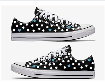 Red Converse Hand Painted With White Polka Dots | Etsy