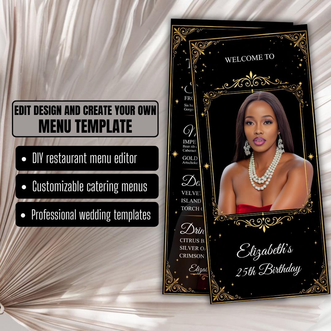 Editable Birthday Picture Menu Template, Full Picture Menu & Dinner ...