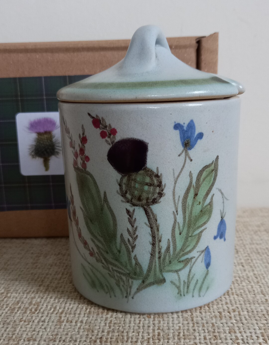 Scottish Thistle Pottery Vintage, Edinburgh, Jam Pot, Preserves, Buchan ...