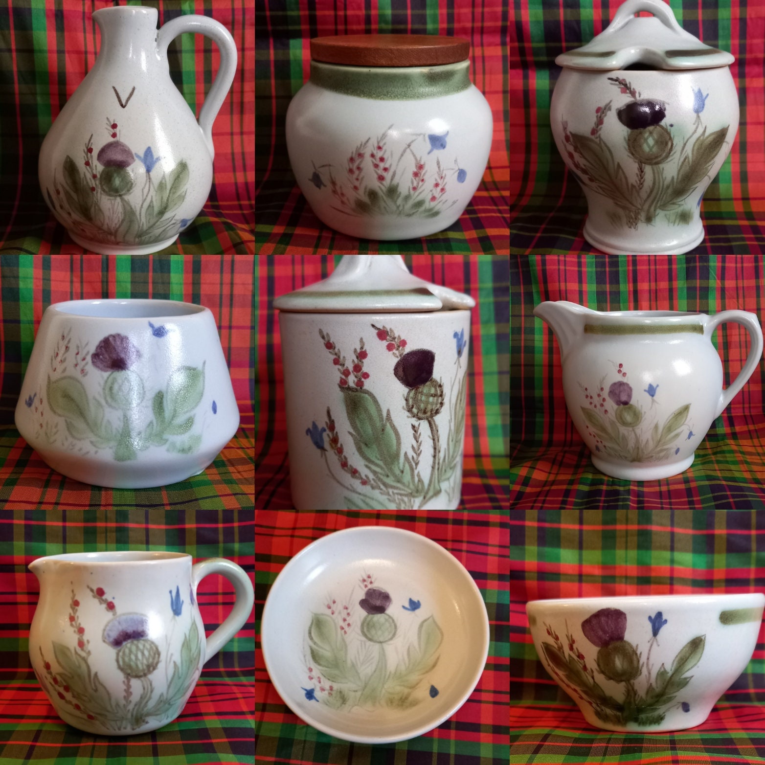 Scottish Thistle Pottery Vintage, Edinburgh, Jam Pot, Preserves, Buchan ...