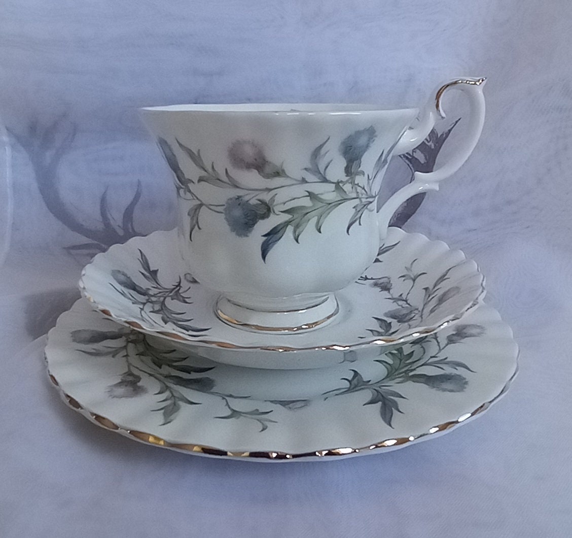 China Tea Set, Scottish Thistles, Afternoon Tea, Tea Cup Saucer and ...