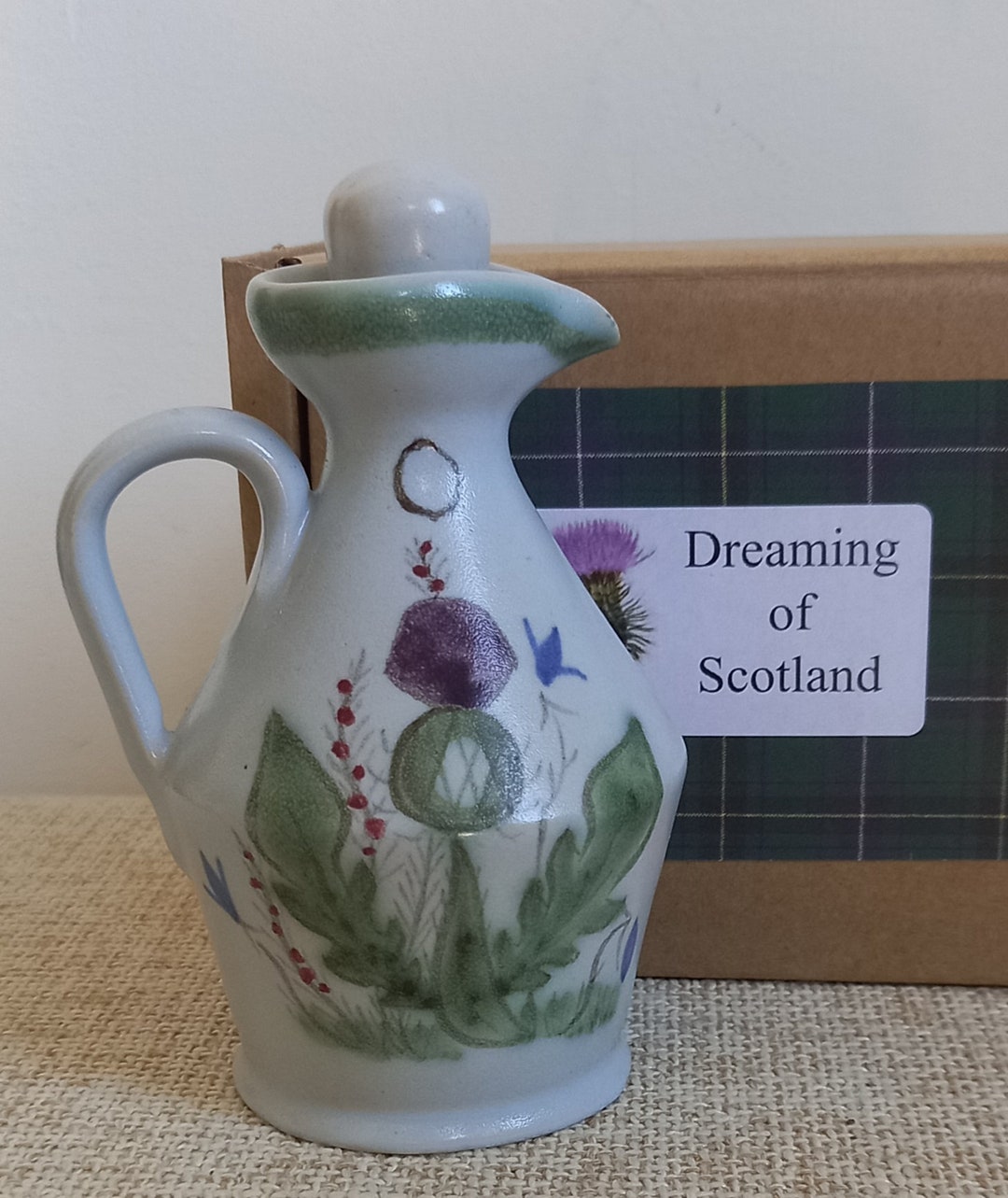 Scottish Thistle Pottery Jug, Edinburgh, Buchan Portobello, Vintage ...