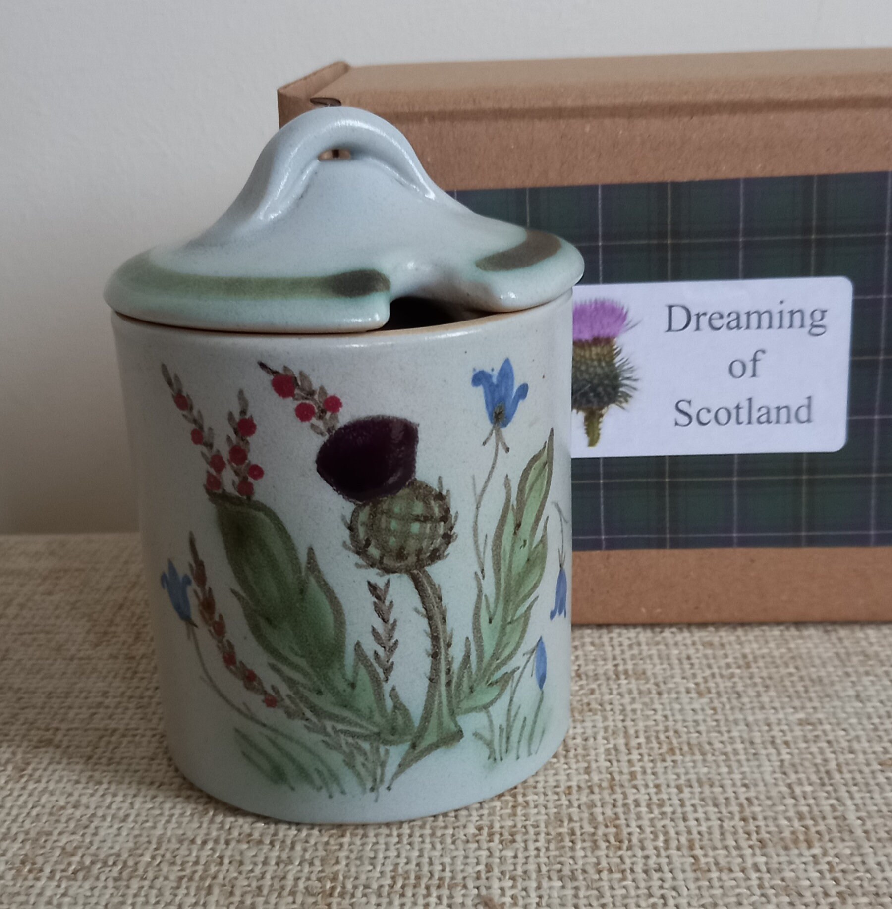 Scottish Thistle Pottery Vintage, Edinburgh, Jam Pot, Preserves, Buchan ...