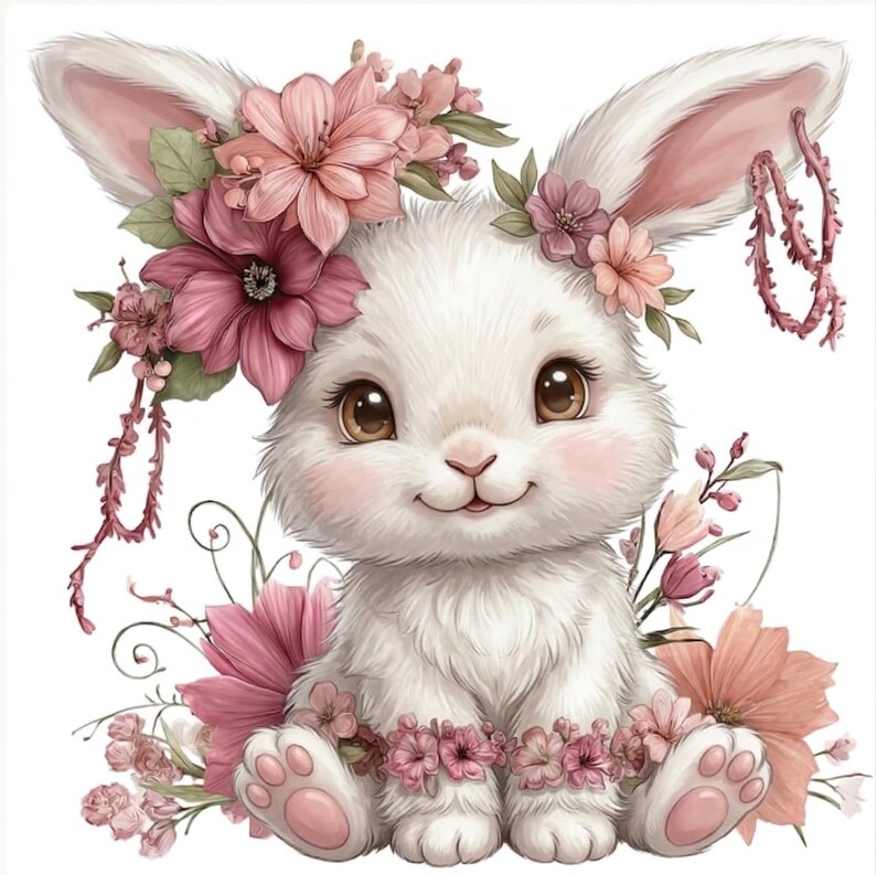 Spring Animals Clipart PNG Bundle | 11 Watercolor Baby Lamb Bunny Fox ...