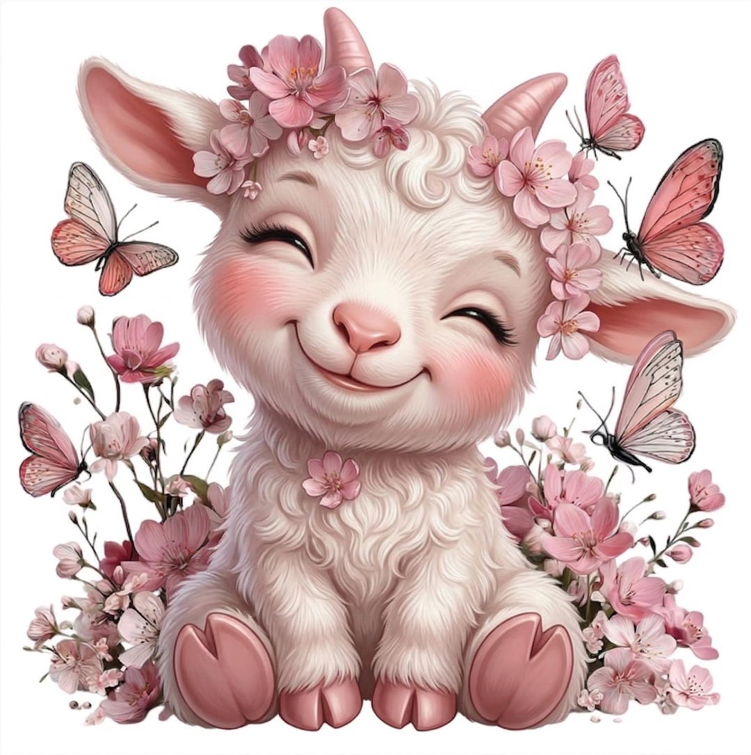 Spring Animals Clipart PNG Bundle | 11 Watercolor Baby Lamb Bunny Fox ...