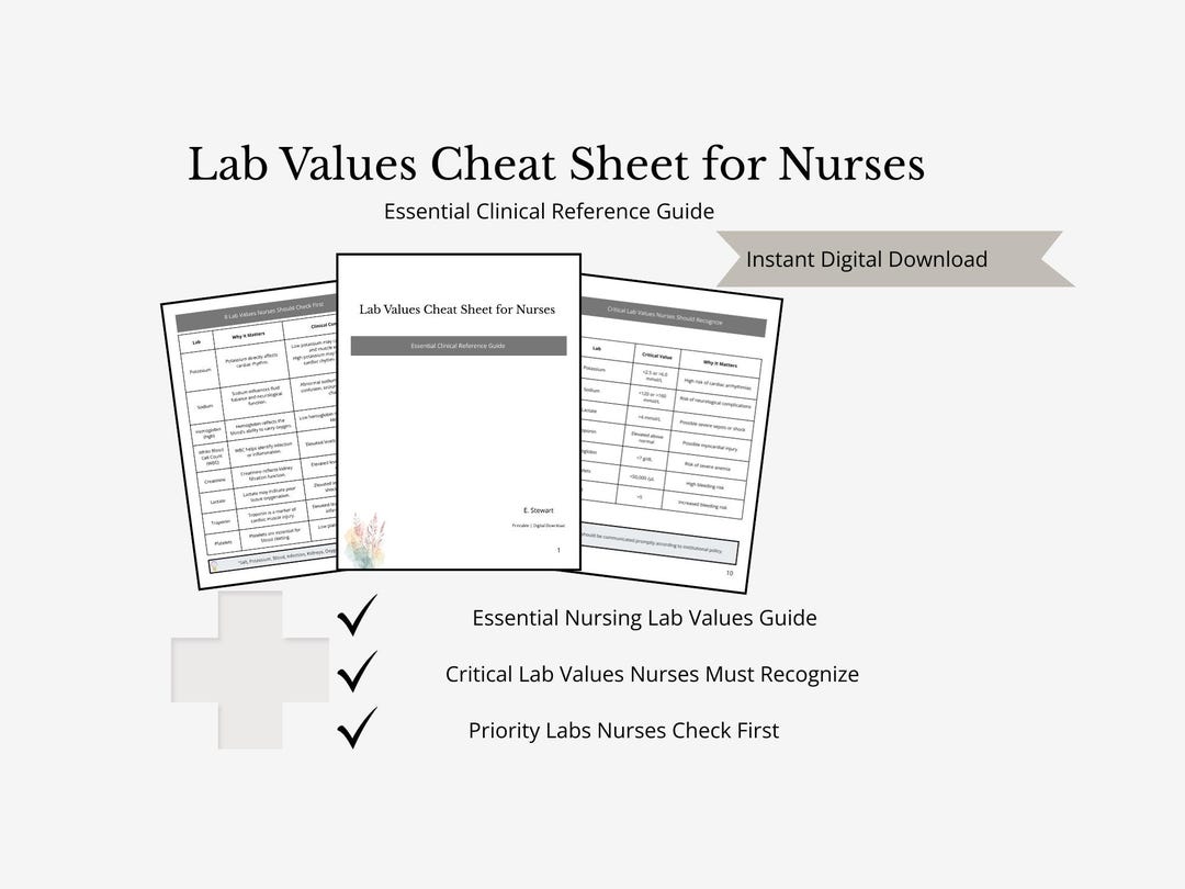 Nursing Lab Values Cheat Sheet | Critical Values, Priority Labs ...