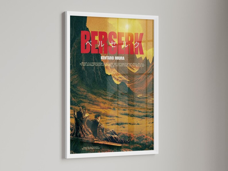 Berserk Manga Poster – Guts "lone Swordsman" Wall Art, Kentaro Miura ...
