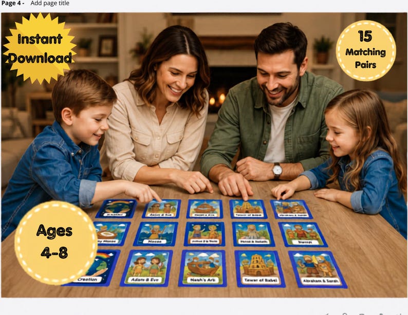 Old Testament Bible Memory Game | Kids Matching Activity (PDF Download ...