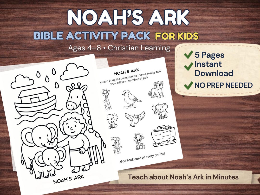Noah's Ark Activity Pack | Bible Coloring Pages, Christian Learning ...
