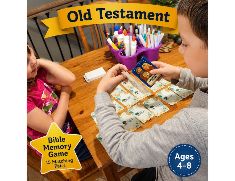 Old Testament Bible Memory Game | Kids Matching Activity (PDF Download ...