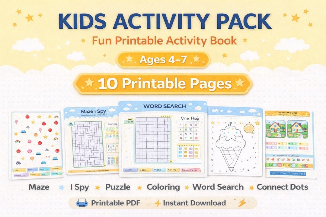 Printable Activity Pack for Kids, Boredom Buster Games, Fun Learning ...