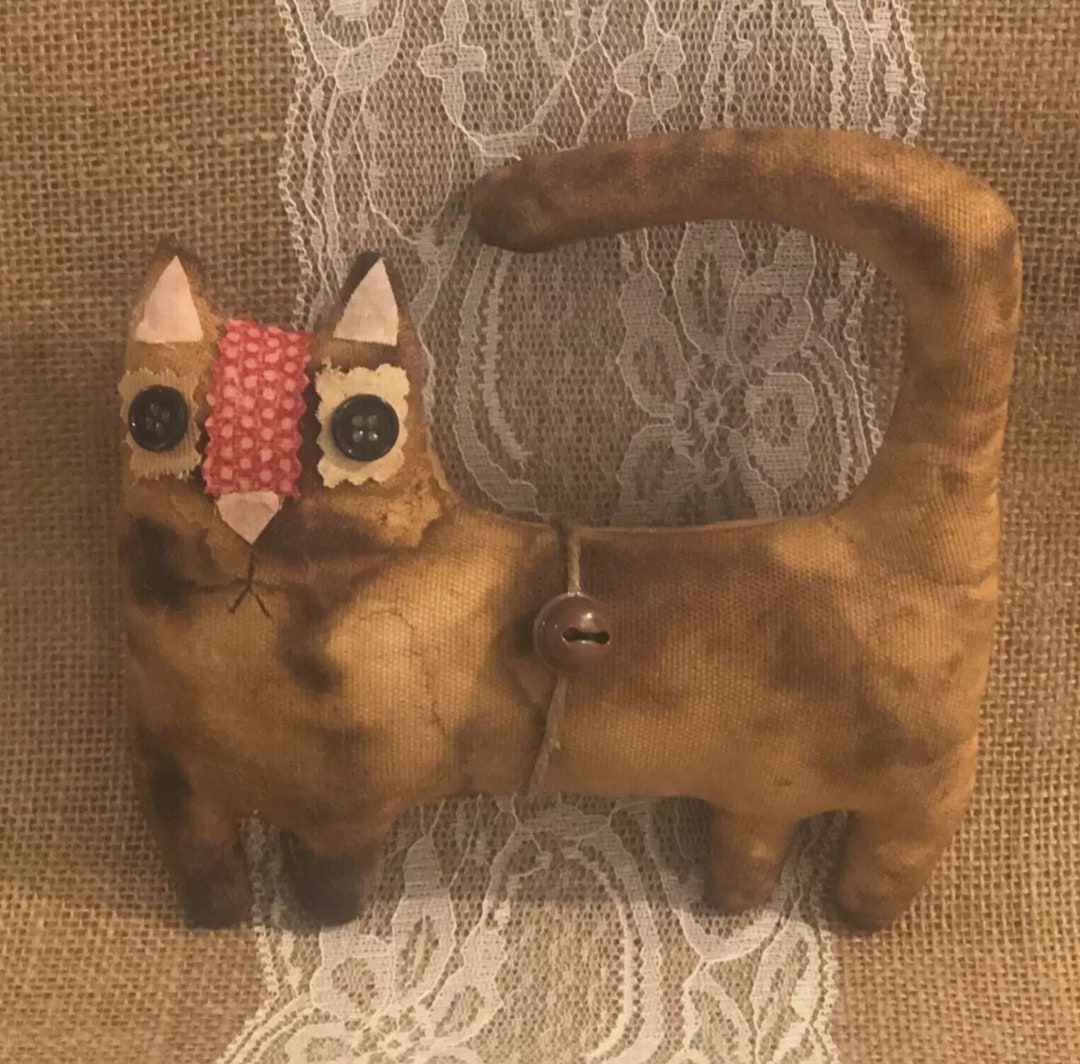 SALE, Cat Doll, Primitive Doll, Ornie, Tuck, Bowl Filler, Folk Art Doll ...