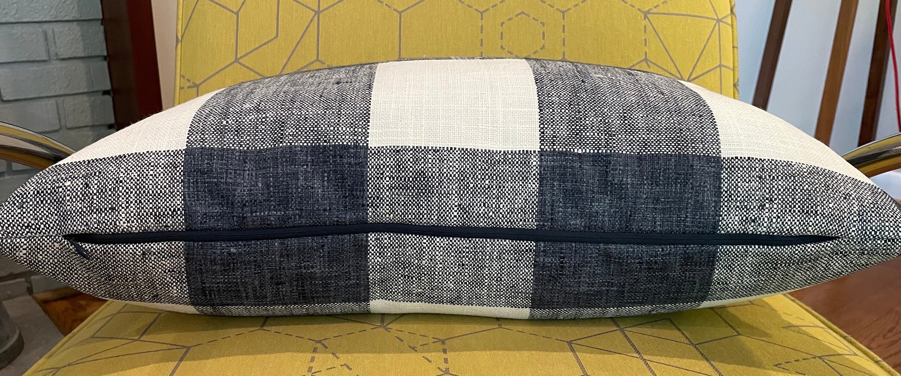 Blue and White Buffalo Check Pillow Cover / Designer P. - Etsy