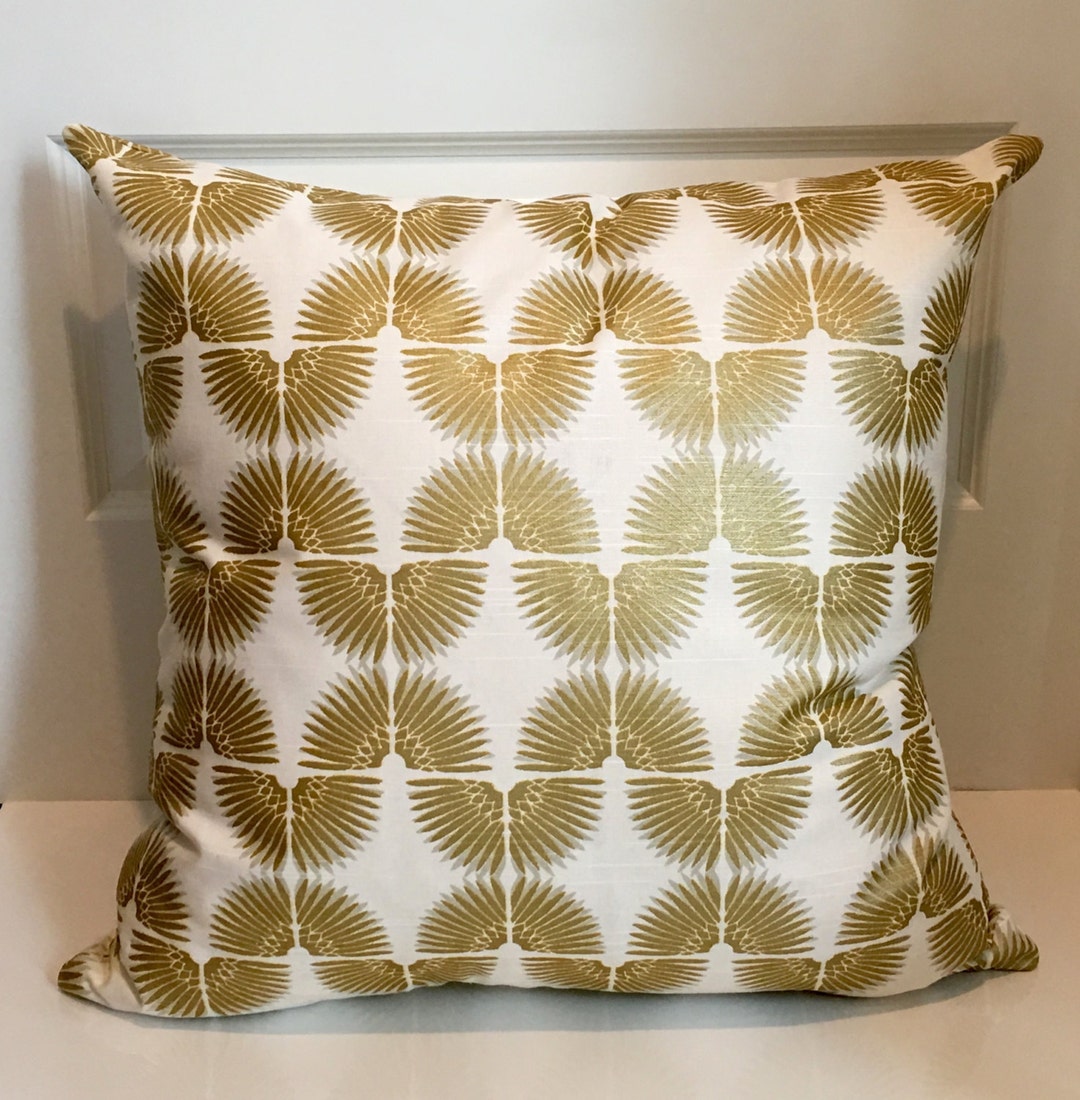 Modern Geometric Pillow Covers / Ivory White and Metallic Gold ...