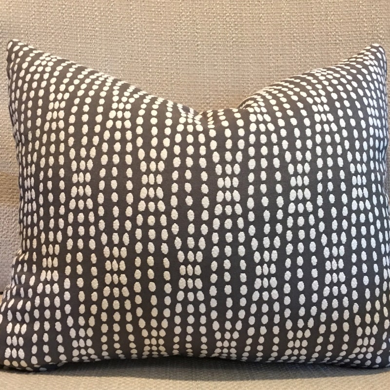 White Grey Pillow - Etsy
