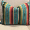 Green, Pink and Aqua and Ivory Floral Pillow Cover / Designer Hamilton ...
