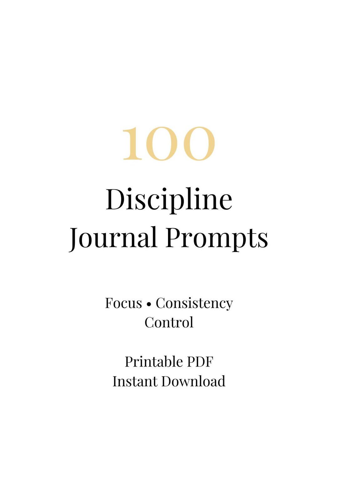 Discipline Journal Prompts 100 Prompts Printable PDF Build Consistency ...
