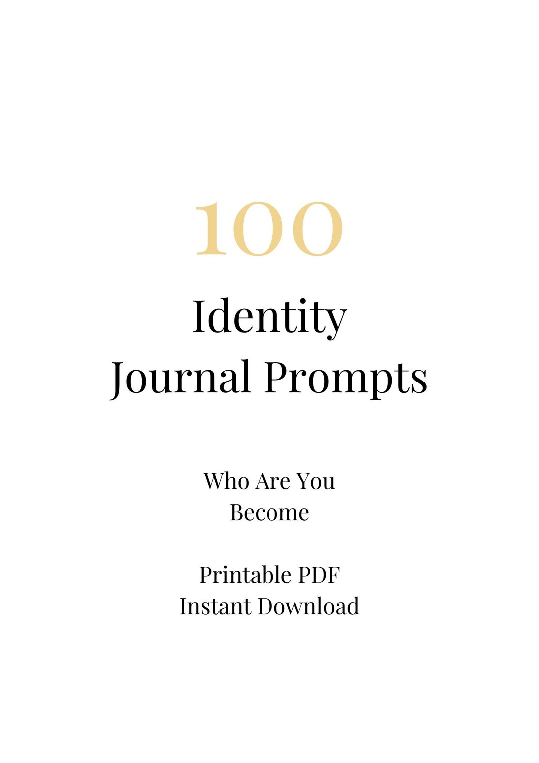 Identity Journal Prompts 100 Prompts Printable PDF Self Discovery ...