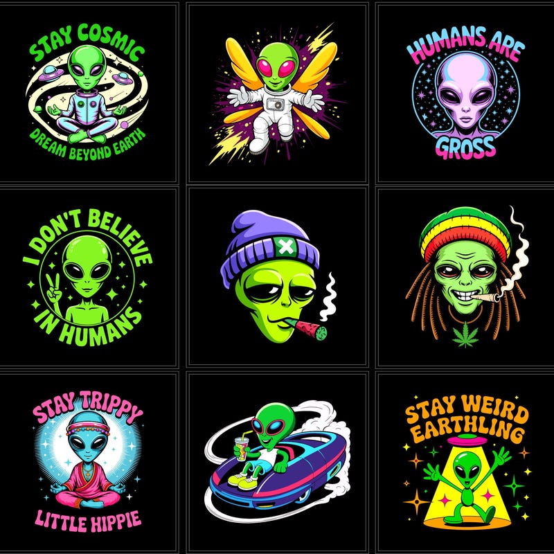 Alien Clipart. - Etsy