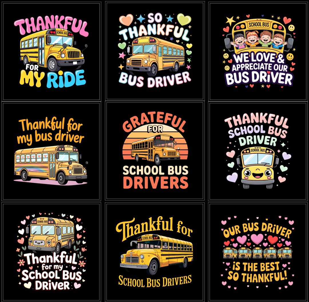 Thankful School Bus Driver PNG SVG Bundle | Appreciation Quotes ...