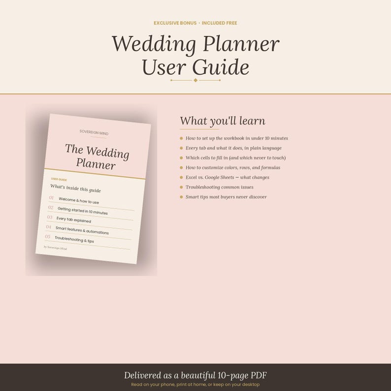 Wedding Planner Spreadsheet: Budget, Guest List, Timeline (digital ...
