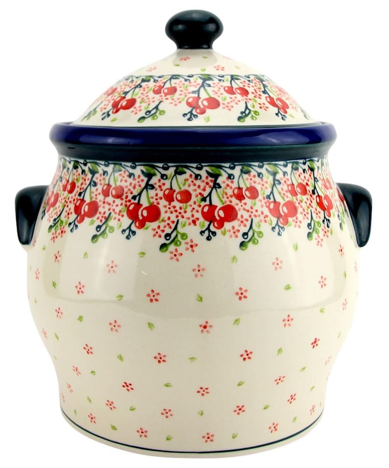 Polish Pottery 6 Quart Large Cookie Jar/canister With Lid by Zaklady ...