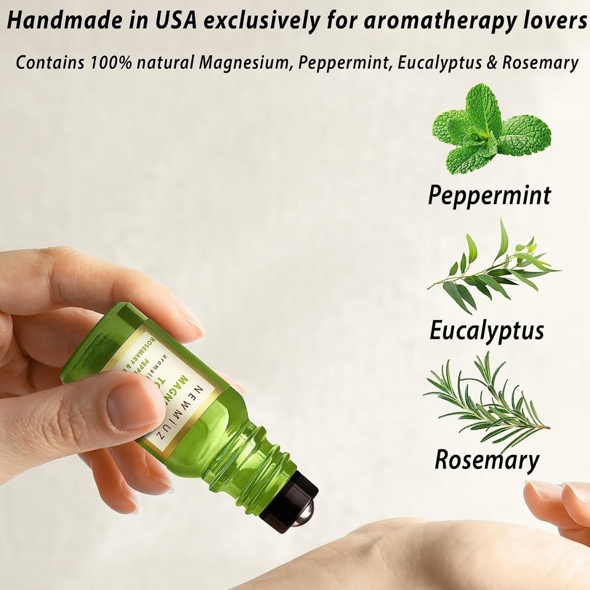 Magnesium Roll-on 10ml | All Natural Essential Oil: Peppermint ...