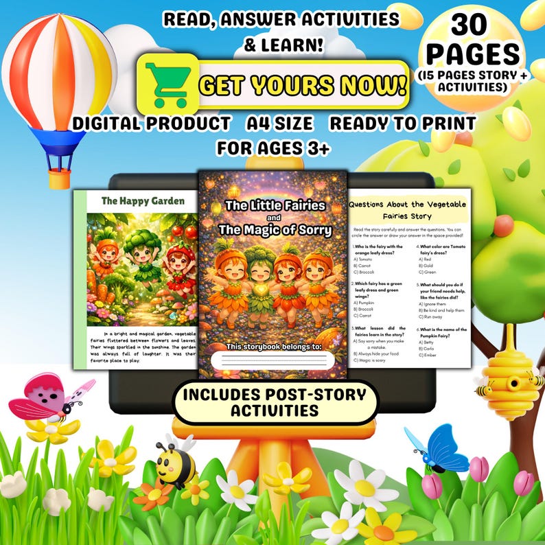 Preschool Worksheets Storybook - Printable Learning Activity for Kids ...